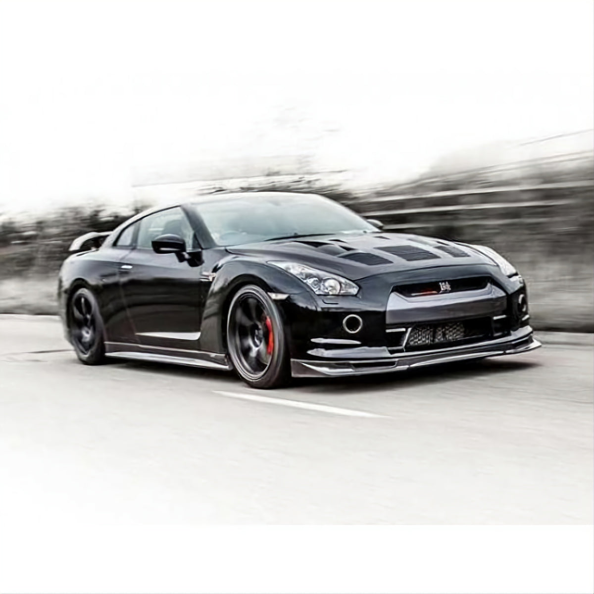 Nissan R35 GTR MS Carbon Front Splitter with brake cooling vents (2009 ...